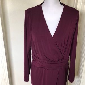 torrid | Dresses | Torrid Midi Studio Knit Surplice Wrap Dress Plum ...